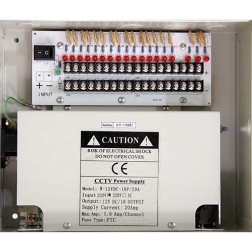 18 Channel 12V DC High Power CCTV Power Distribution Box - PWR-18-20A